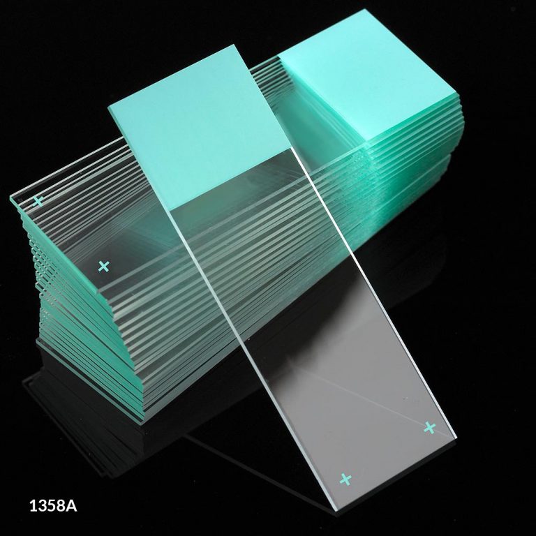 Microscope Slides,, 25 x 75mm Charged, 90° Ground Edges, Aqua Frosted ...